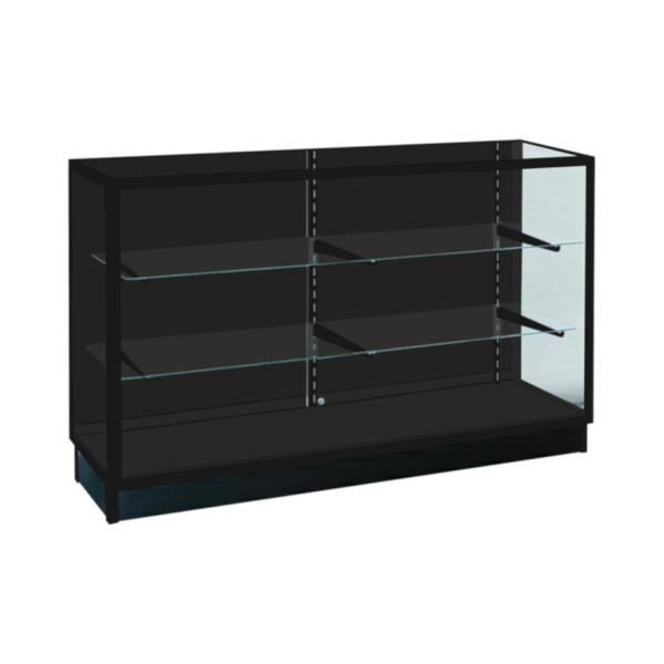 F1-1. Black Extra Vision Aluminum Display Case with Tempered Glass Fin ...